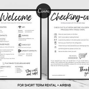 Editable Airbnb Host Signage Bundle Template - Welcome Sign, Wifi, and ...