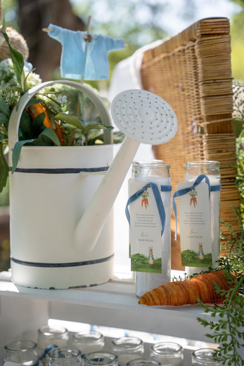 Vintage Peter Rabbit Inspired Baby Shower Candle Favor Tag ...