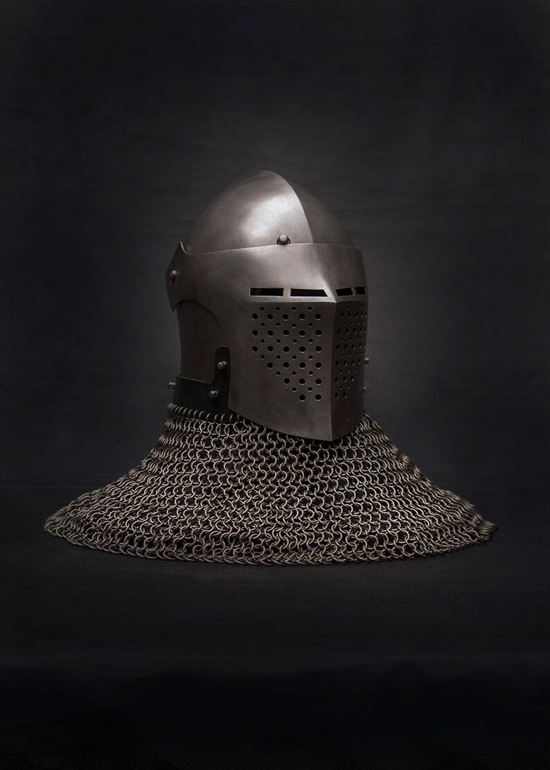 Spoleto Bascinet Helmet: Medieval Combat-ready SCA Buhurt Armor - Etsy