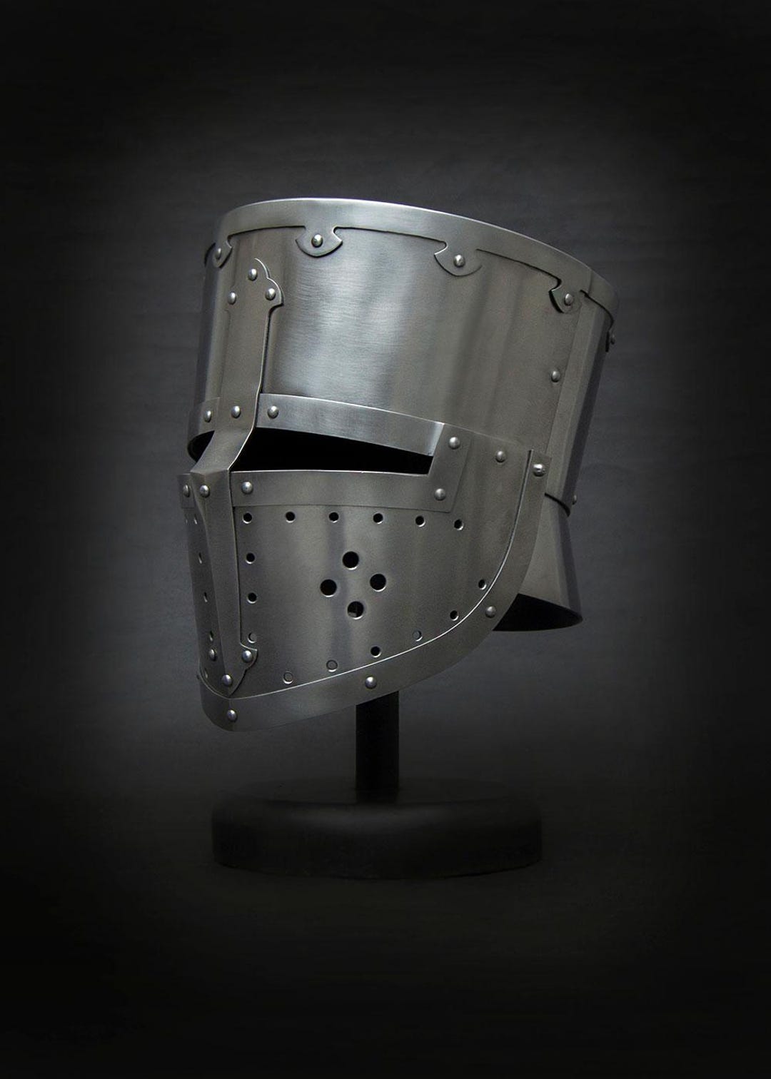 Medieval Great Helm - Knight Crusader Helmet - LARP & Reenactment Armor ...