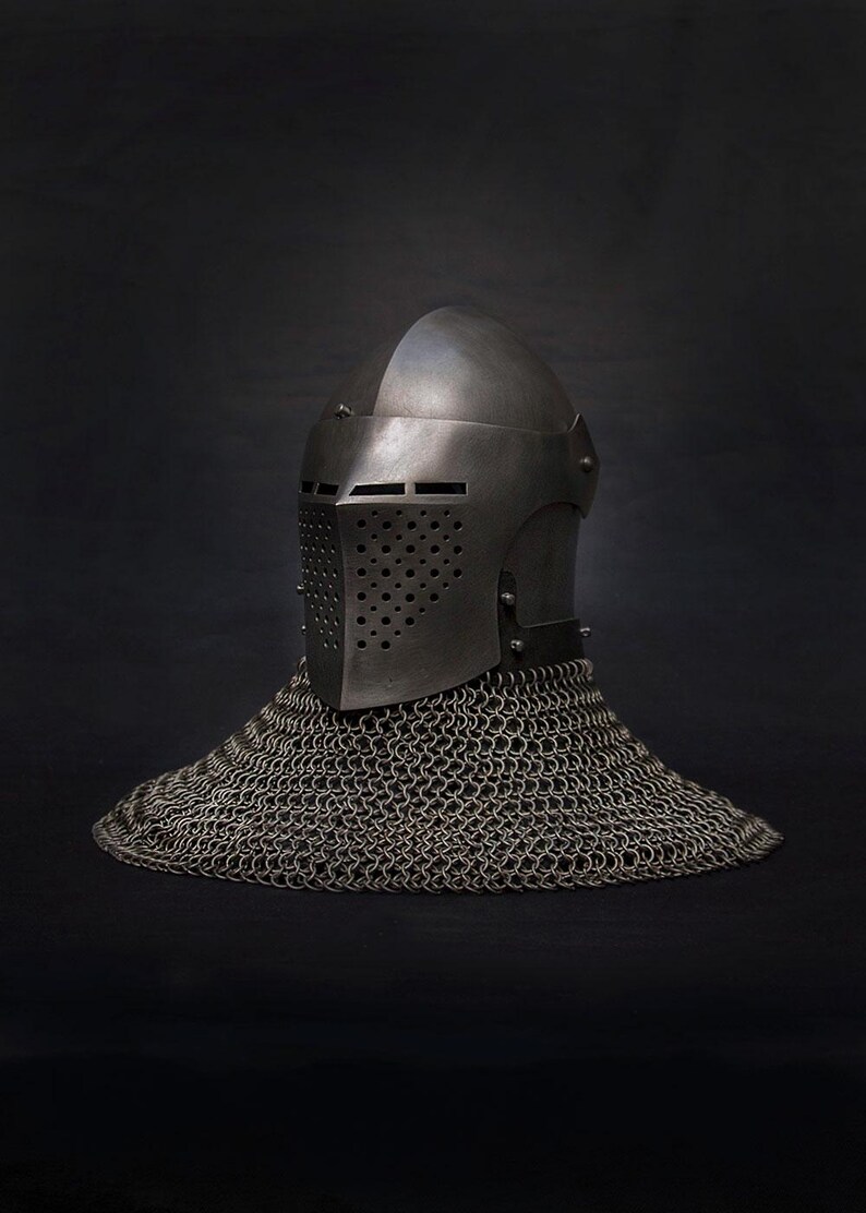 Spoleto Bascinet Helmet: Medieval Combat-ready SCA Buhurt Armor - Etsy