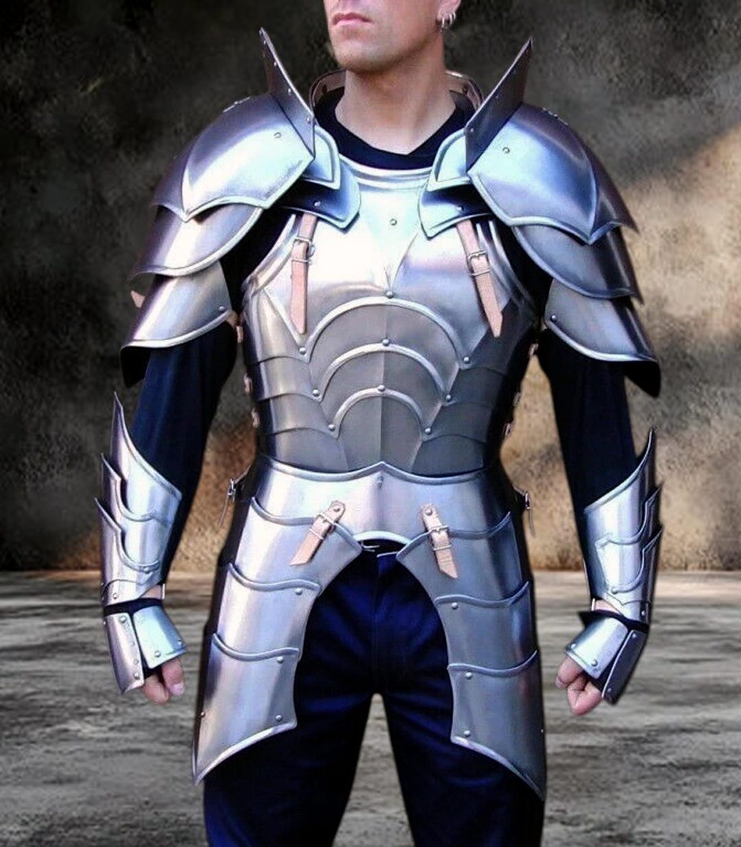 Medieval Armor Set 18GA Steel – Half Cuirass, Pauldrons & Gauntlets ...