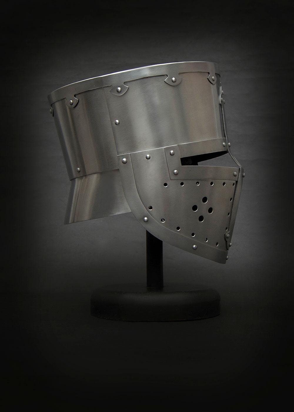 Handmade Medieval Great Helm - Steel Knight Crusader Helmet, SCA LARP ...