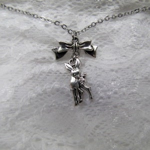Dainty Deer & Bow Chain Necklace - Etsy
