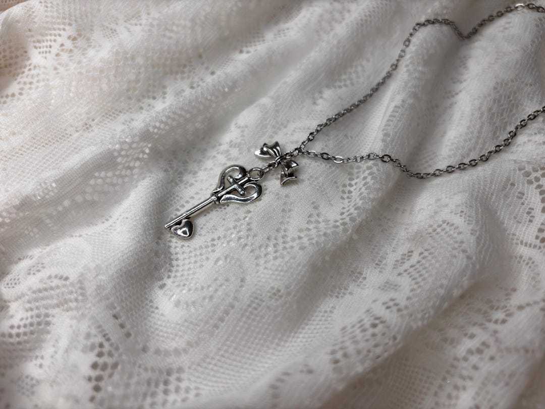 Ribboned Secret Key Necklace - Etsy