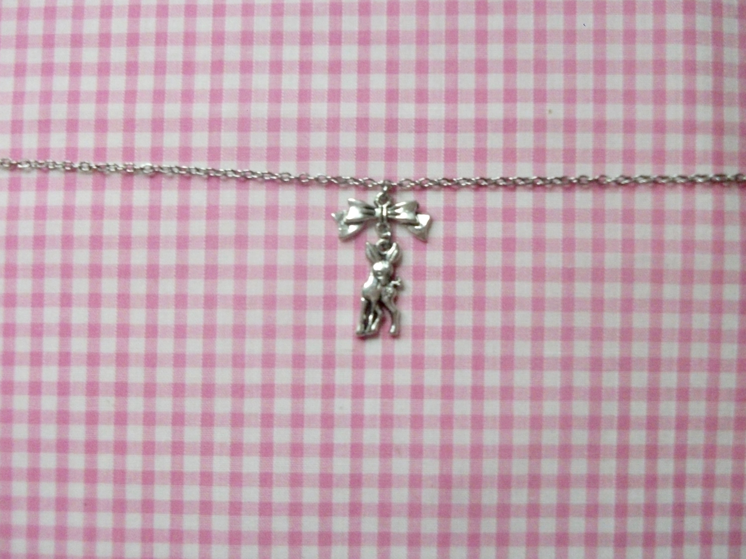 Dainty Deer & Bow Chain Necklace - Etsy