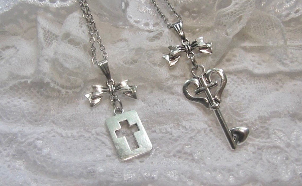Ribboned Secret Key Necklace - Etsy