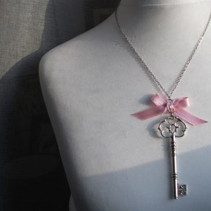 Secret Key & Bow Stainless Steel Chain Necklace - Etsy