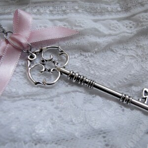 Secret Key & Bow Stainless Steel Chain Necklace - Etsy