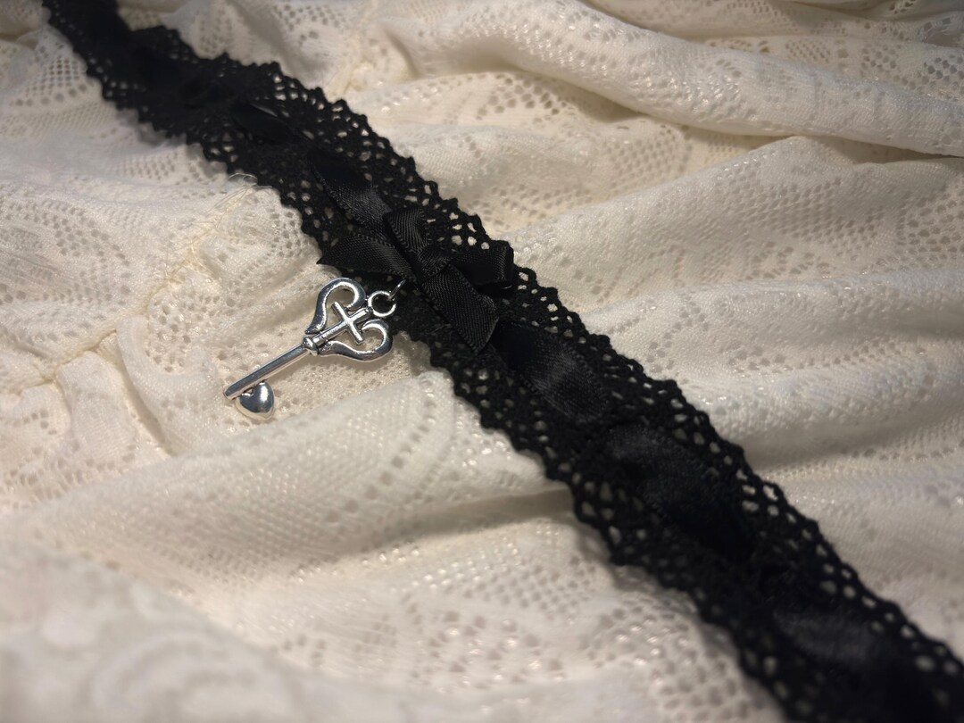 Secret Key ‘doll’ Choker - Black Lace & Bow! - Etsy