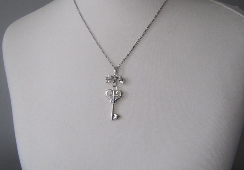 Ribboned Secret Key Necklace - Etsy