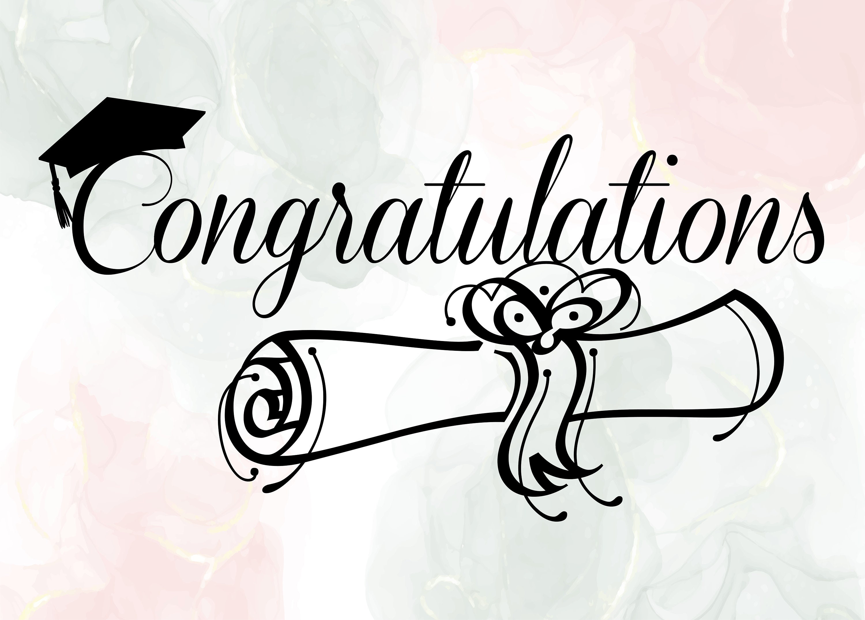 Graduation Cap and Diploma Congratulations Text Sign Design - Etsy