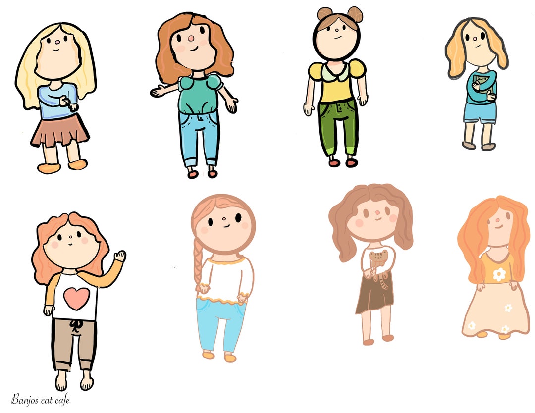 Printable Girl Stickers - Etsy