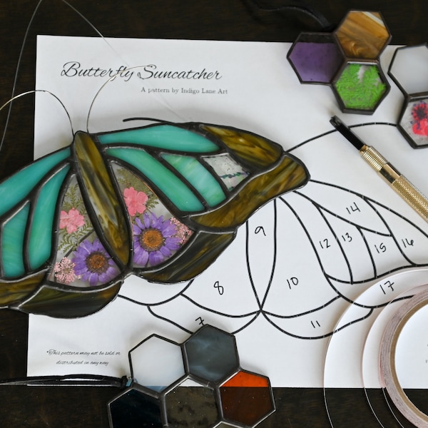 Moth and Butterfly Stained Glass Pattern - Etsy
