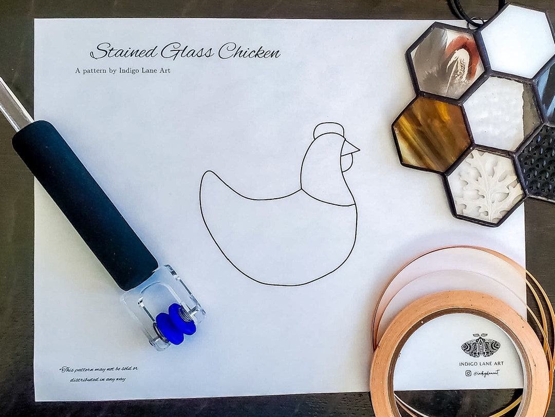 Stained Glass Chicken Pattern - Etsy