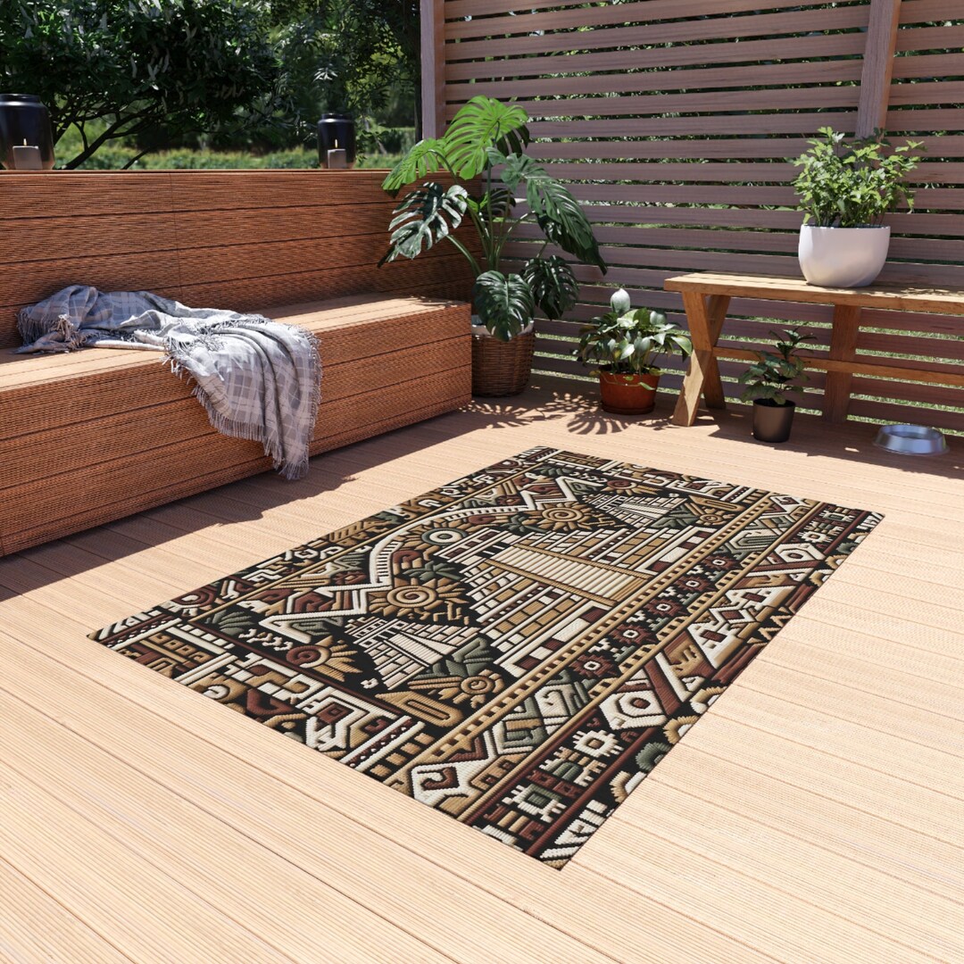 Mayan Temples Indoor/outdoor Rug - Etsy