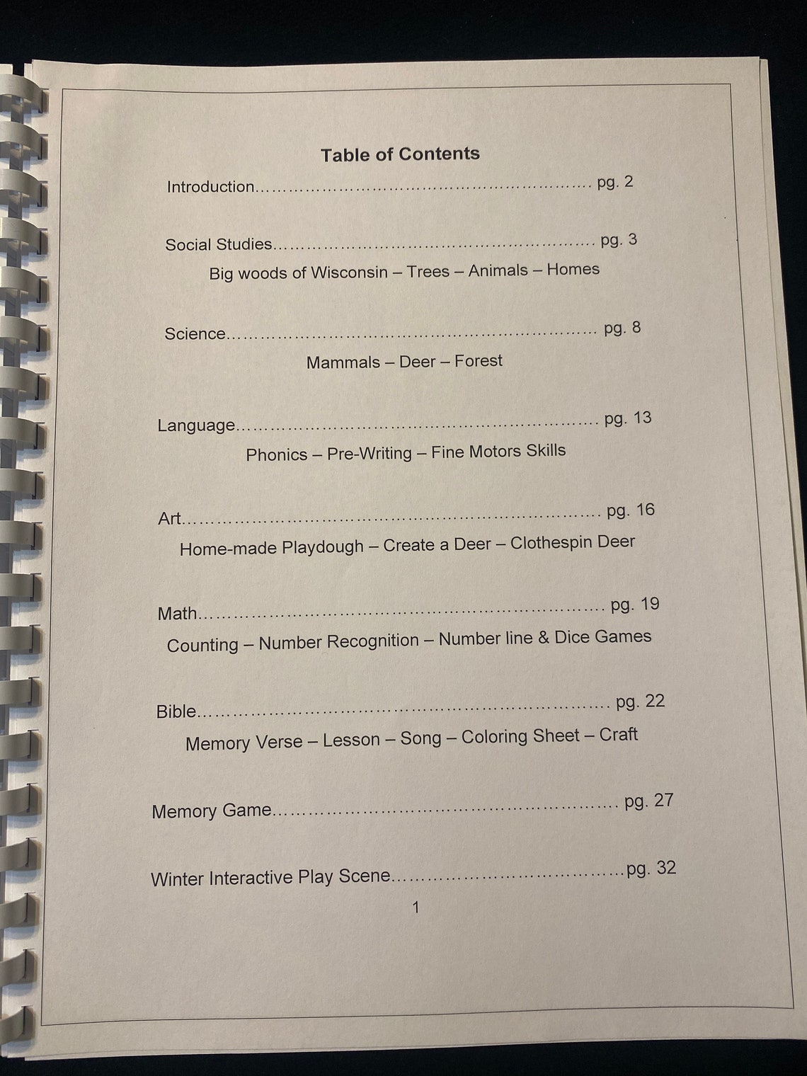 The Deer in the Wood Unit Study, My First Little House Books, Preschool ...