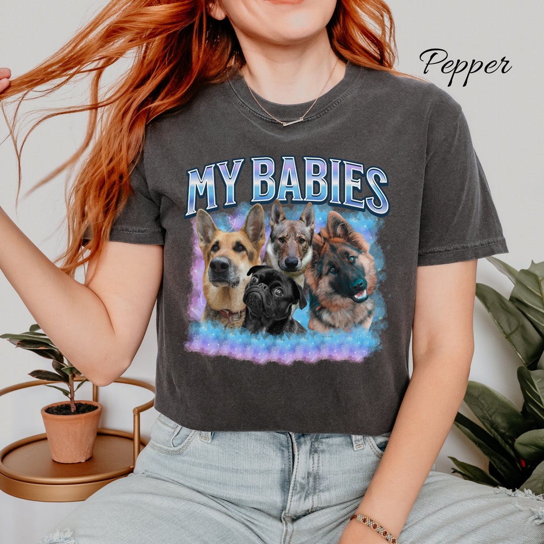 Comfort Colors Retro Collage Personalized Pet T-shirt, Comfort Colors ...