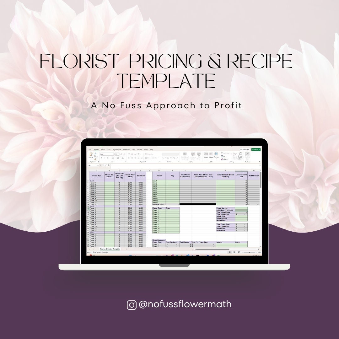 Florist Pricing & Order Qty Calculator - Etsy