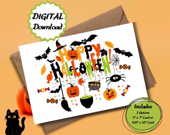 Halloween Photo Card. Boo. Happy Halloween - Etsy