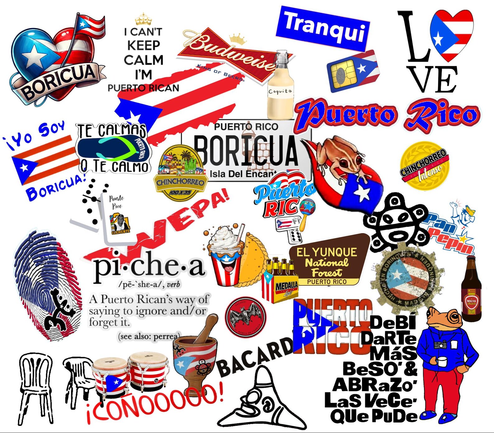 Puerto Rico Label for Glasses and More... - Etsy