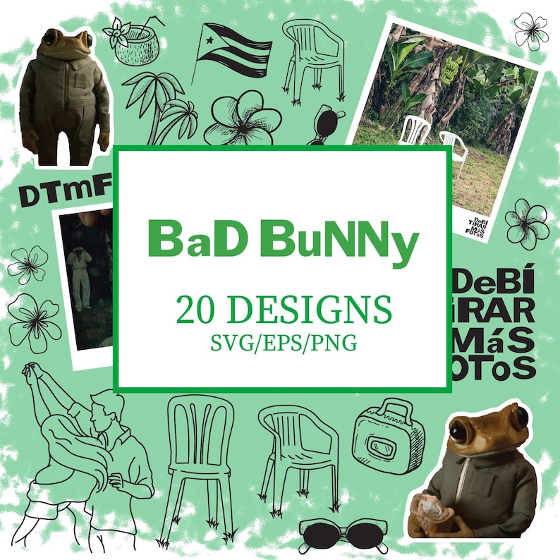 Bad Bunny, Debi Tirar mas Fotos, DTmF, SVG, PNG, EPS, dtf, Nuevo album ...