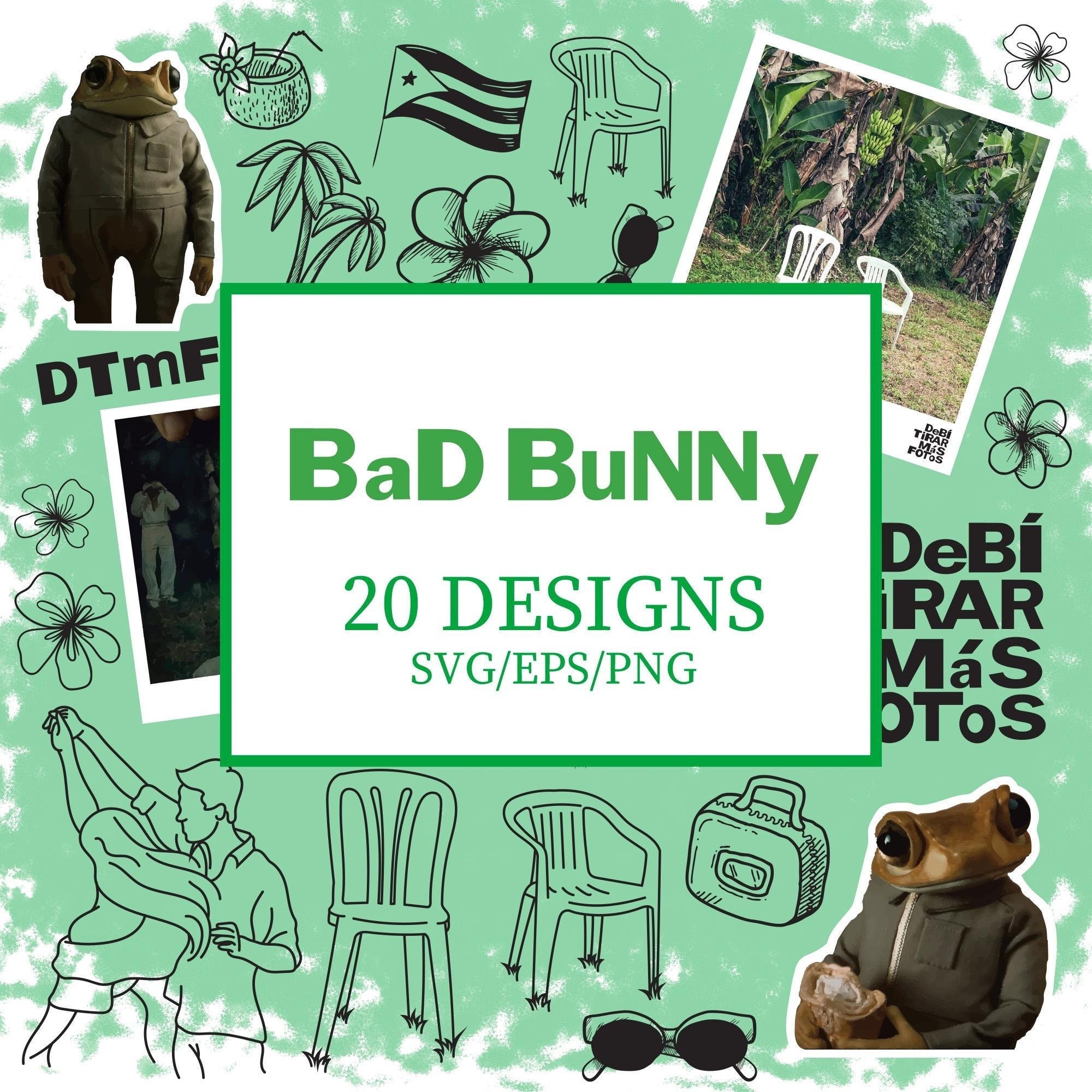 Bad Bunny, Debi Tirar Mas Fotos, Dtmf, SVG, PNG, EPS, Dtf, New Album ...