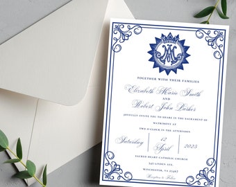 Marian Catholic Wedding Program Template: Editable - Etsy