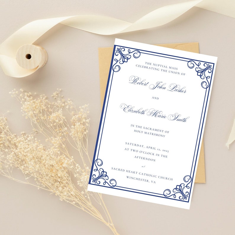 Marian Catholic Wedding Program Template: Editable - Etsy Canada