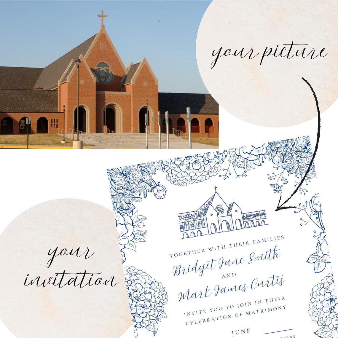 Custom Church Wedding Invitation Template - Etsy