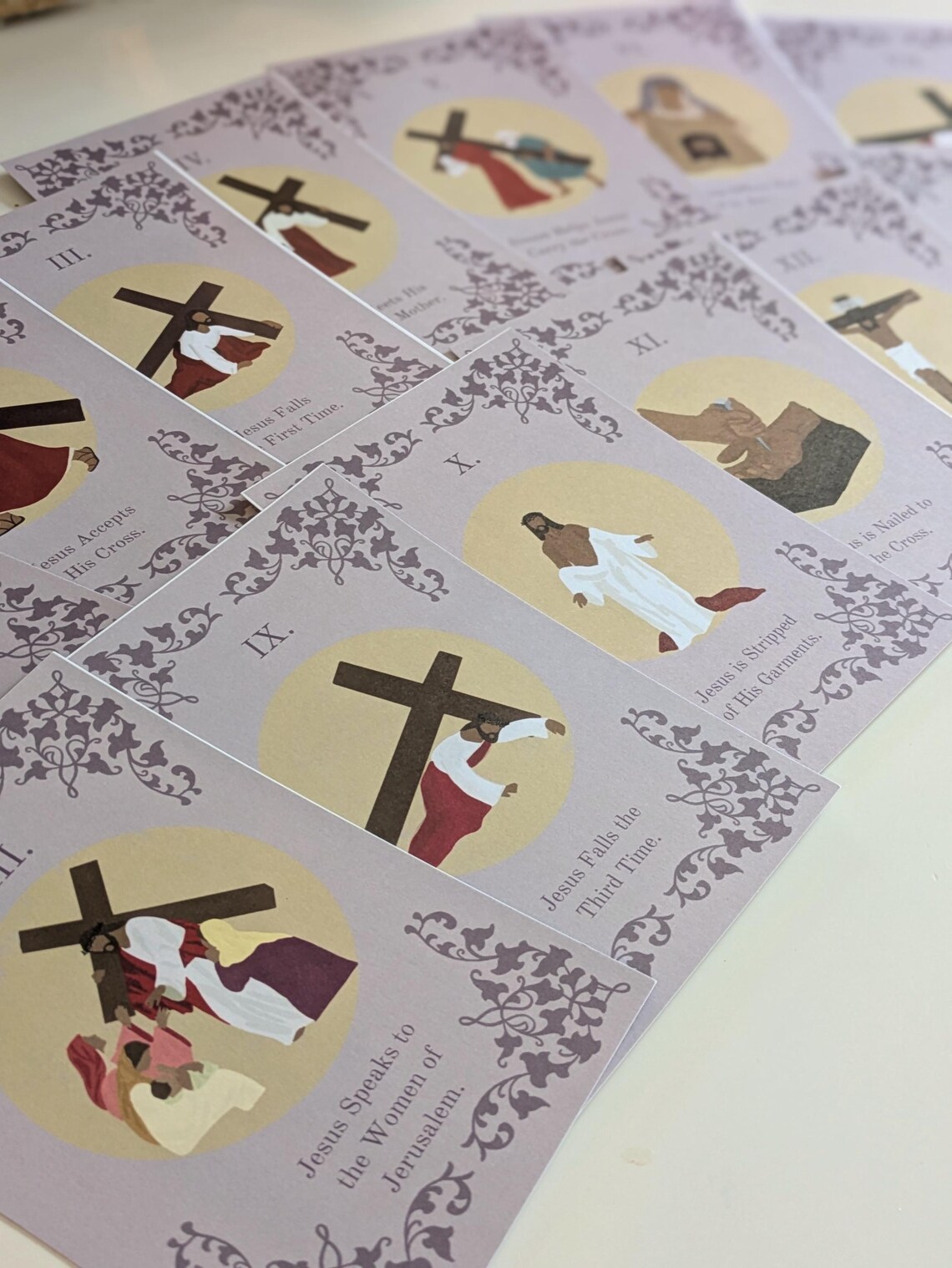 Stations of the Cross: Catholic Lenten Prayer Cards - Etsy