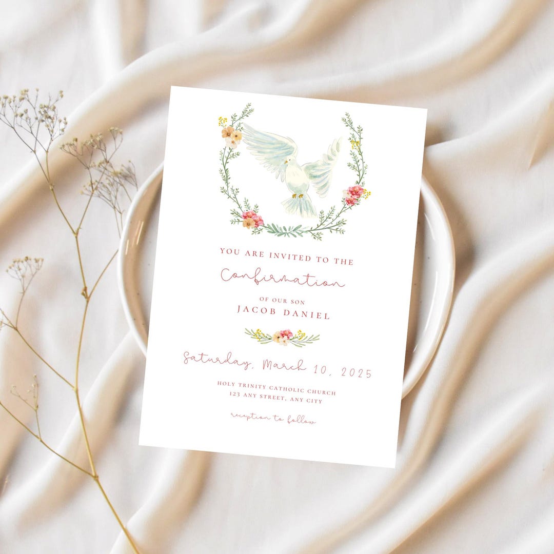 Confirmation Invitation Template - Etsy