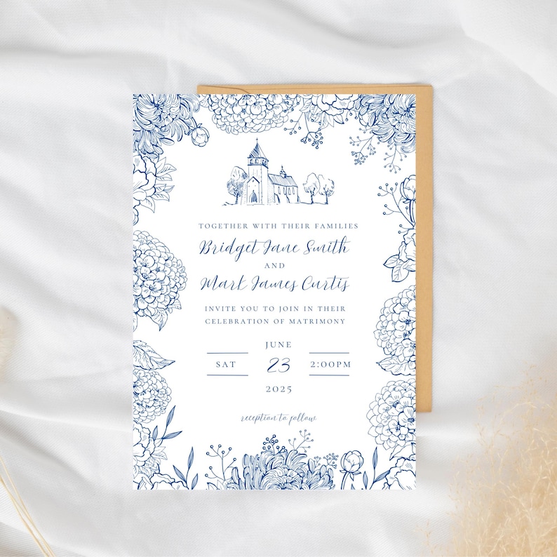 Custom Church Wedding Invitation Template - Etsy