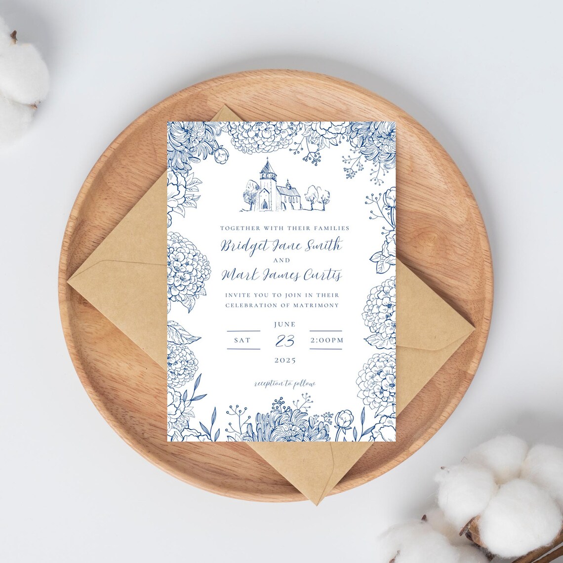 Custom Church Wedding Invitation Template - Etsy