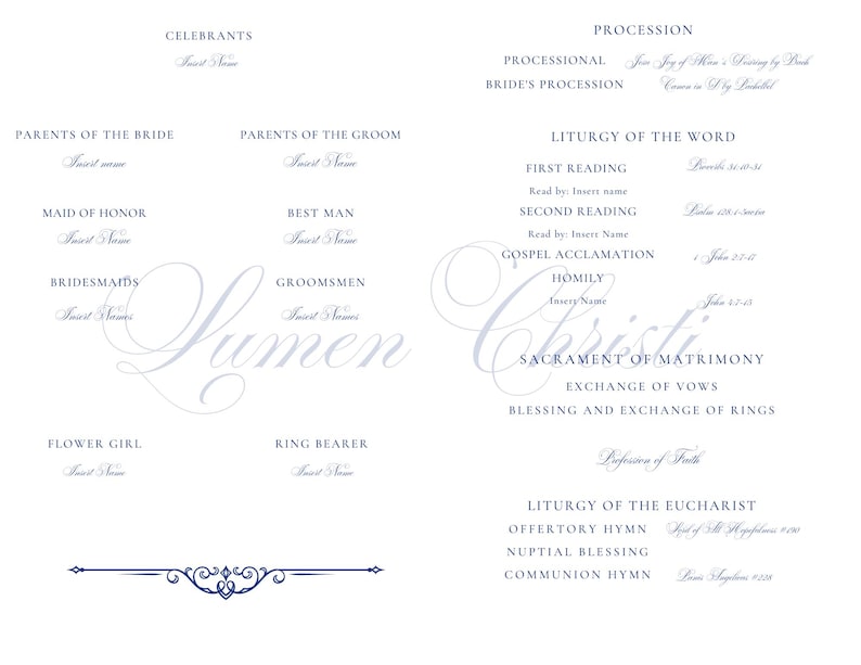 Marian Catholic Wedding Program Template: Editable - Etsy Canada