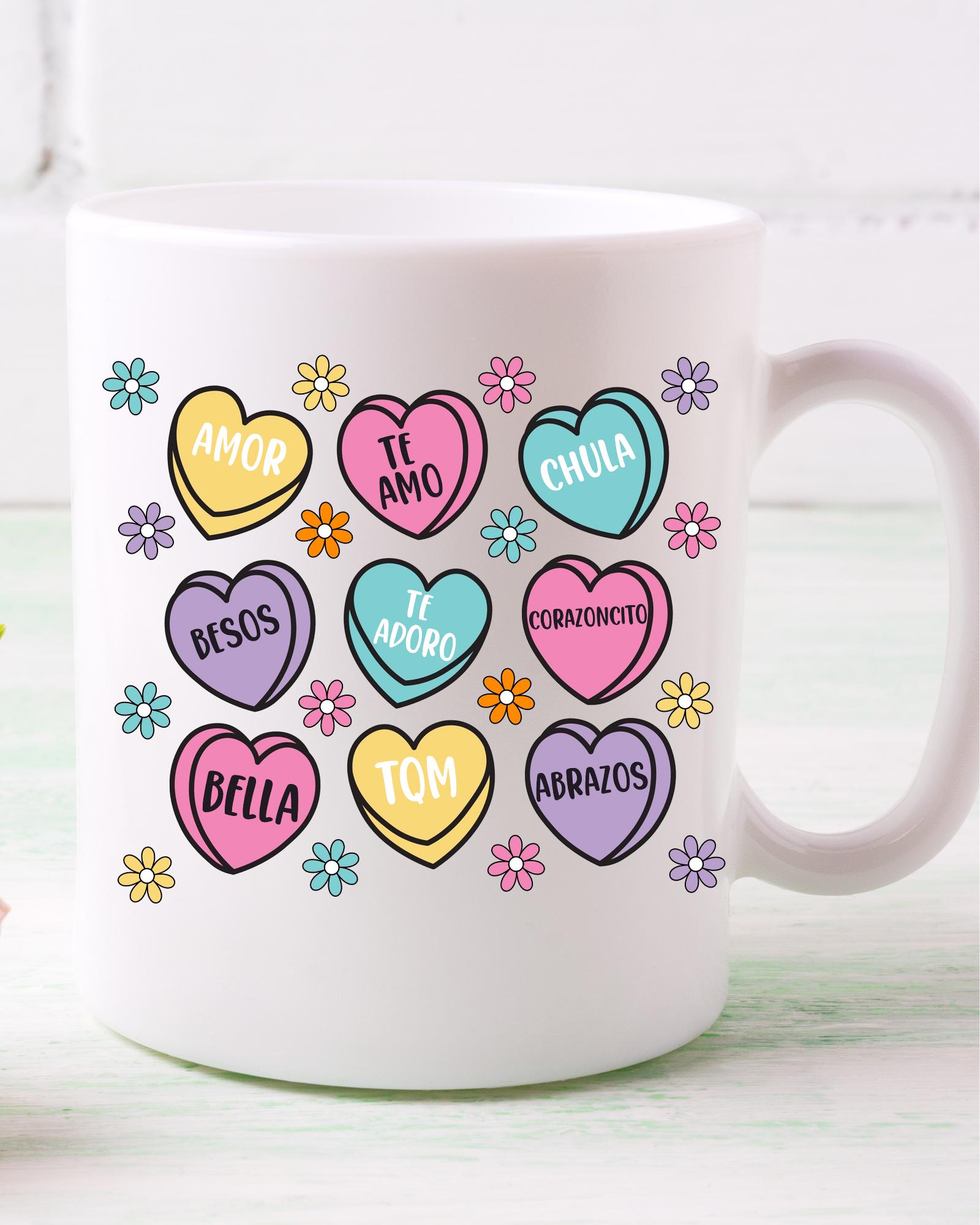 Spanish Valentine Conversation Hearts Svg, Feliz San Valentín, Amor PNG ...