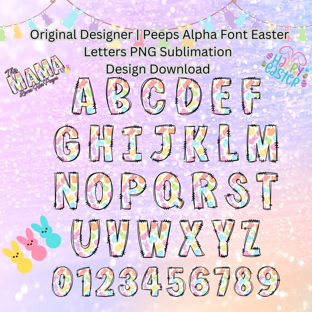 ORIGINAL Peeps Alpha Font Easter Letters PNG Sublimation Good Quality Png - Etsy