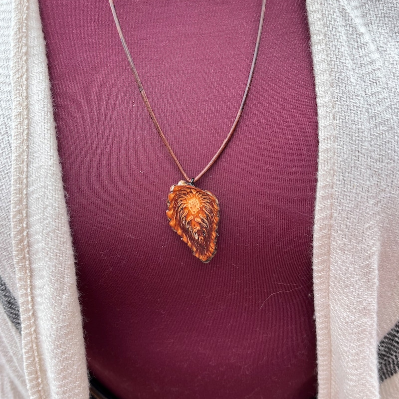 Leather Pinecone Pendant - Etsy