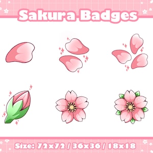 Twitch Sakura Badges - Etsy