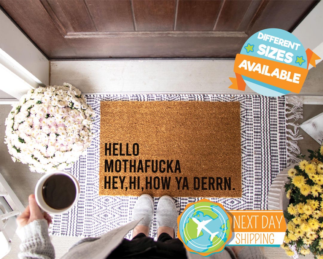 Hello Mothafucka, Funny Outdoor Welcome Mat, Funny Doormat, Gag Gift ...