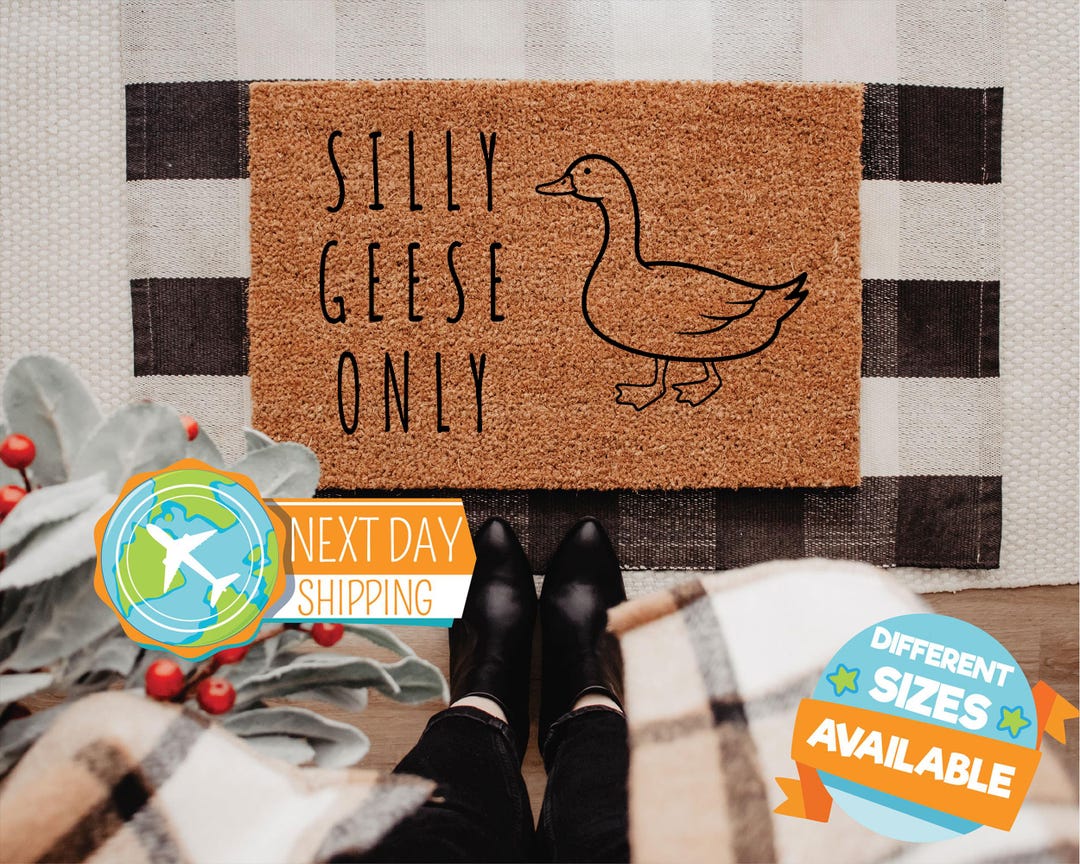 Silly Geese Only Welcome Mat, Cute Goose Doormat for Entryway, Farm ...