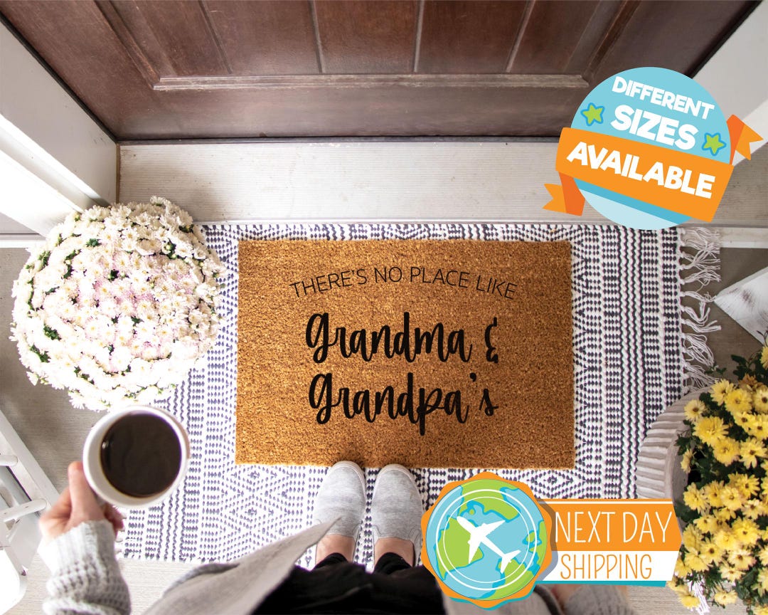 There's No Place Like Grandma and Grandpa's Doormat, Welcome Door Mat ...
