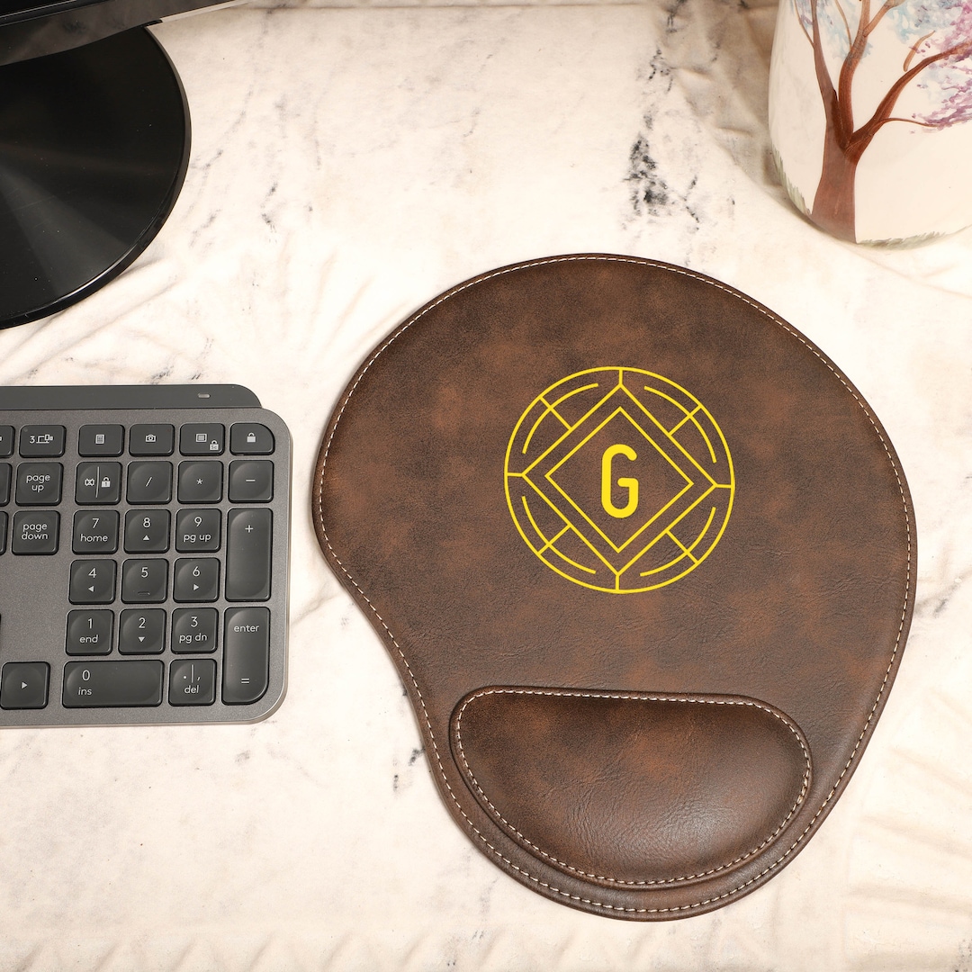 Personalized Leather Mousepad, Custom Leather Pad, Employer Gift ...