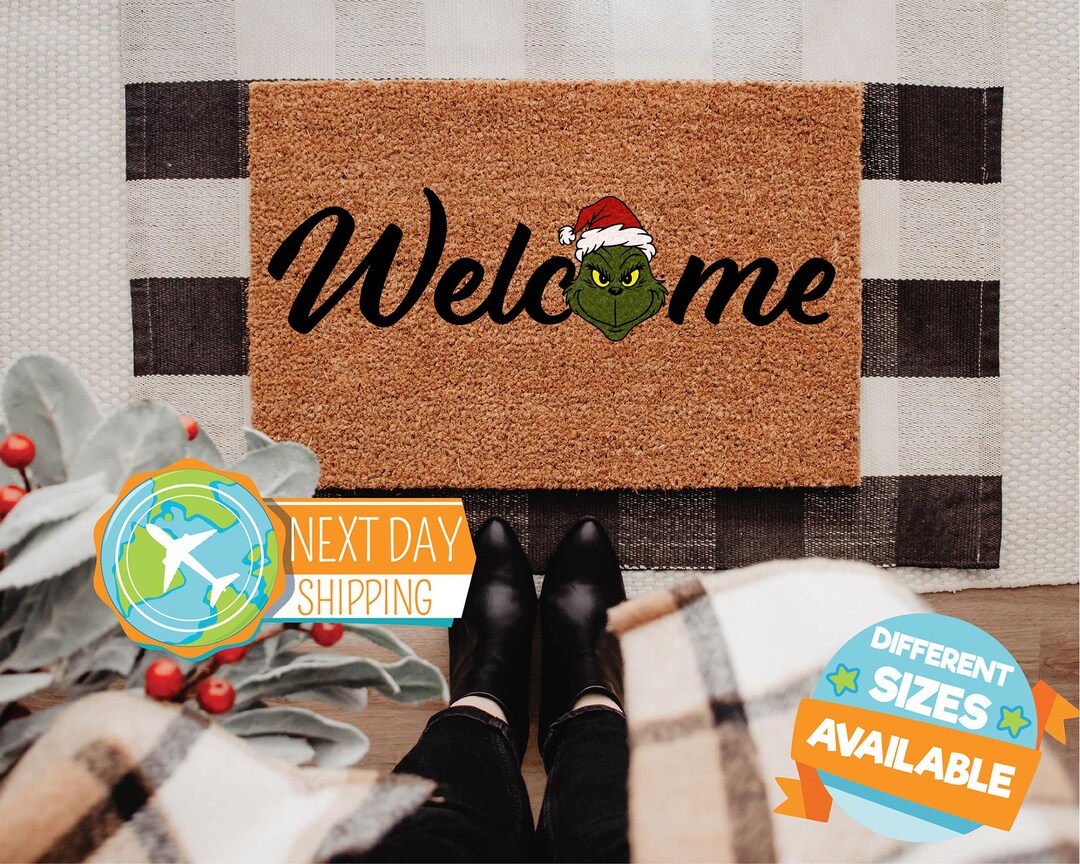 Grinch Welcome Doormat, Grinchmas Doormat, Grinch Decor, Christmas ...