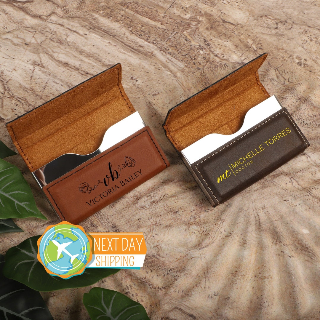 Personalized Business Card Holder, Leather Business Card Holder ...