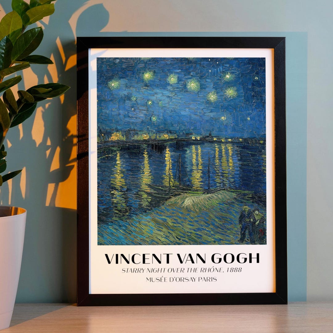 Van Gogh Painting Frame, Van Gogh Artwork Poster, Starry Night Art ...
