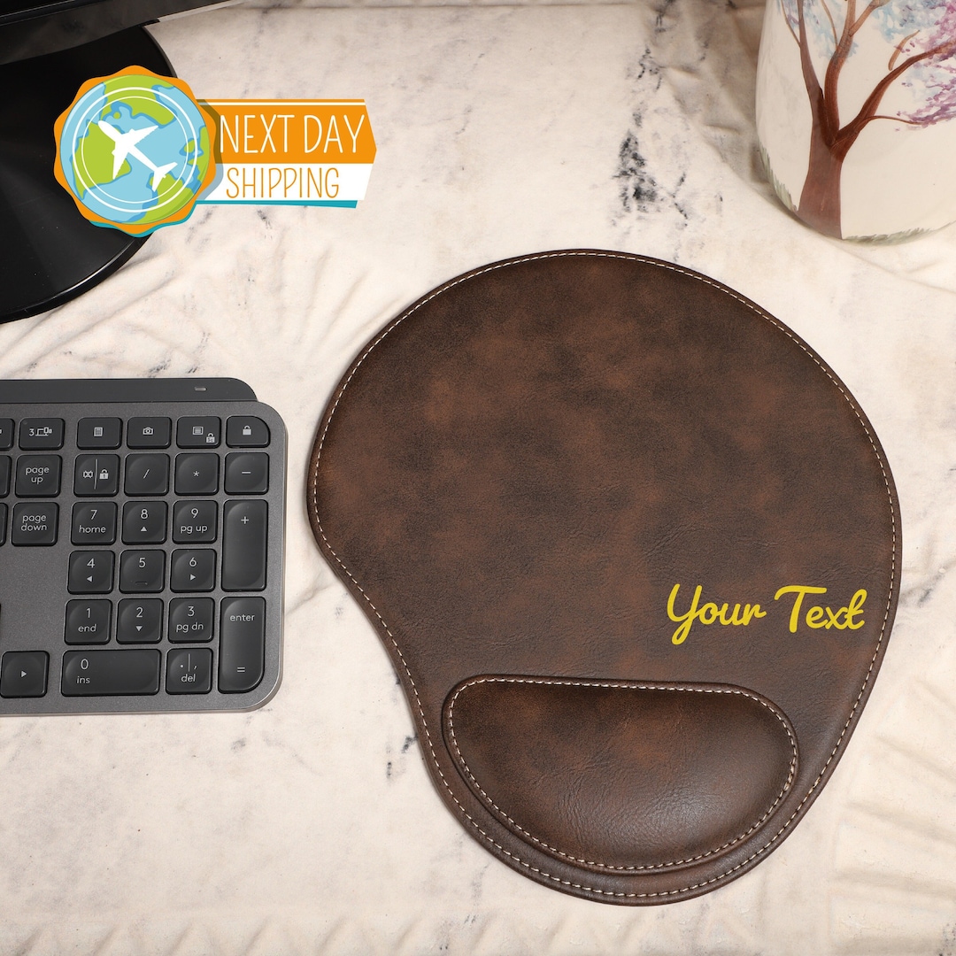 Personalized Leather Mousepad, Custom Leather Pad, Employer Gift, Leather Mouse Pad, Leather ...