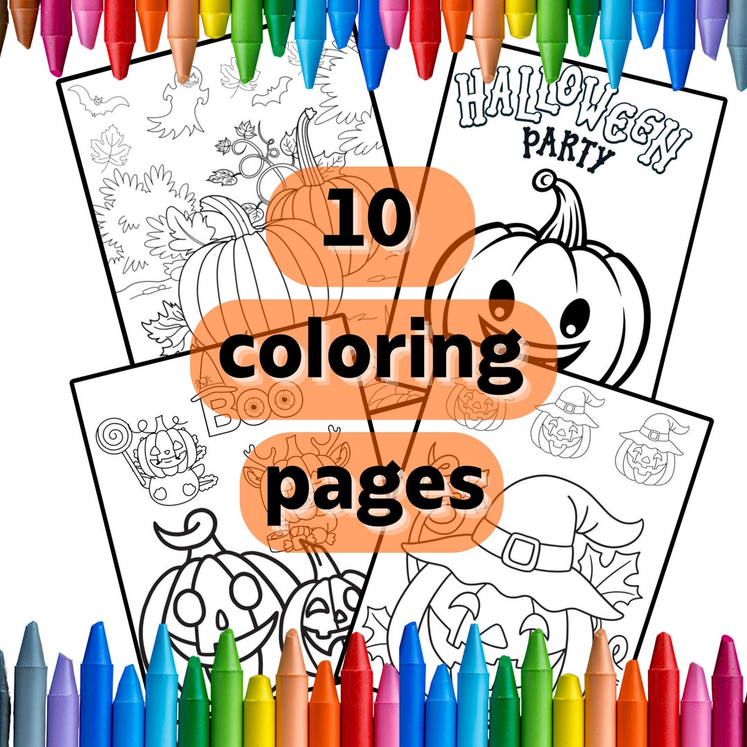 Halloween Kids Coloring Pages: 10 Spooktacular Monster Designs (PDF) - Etsy