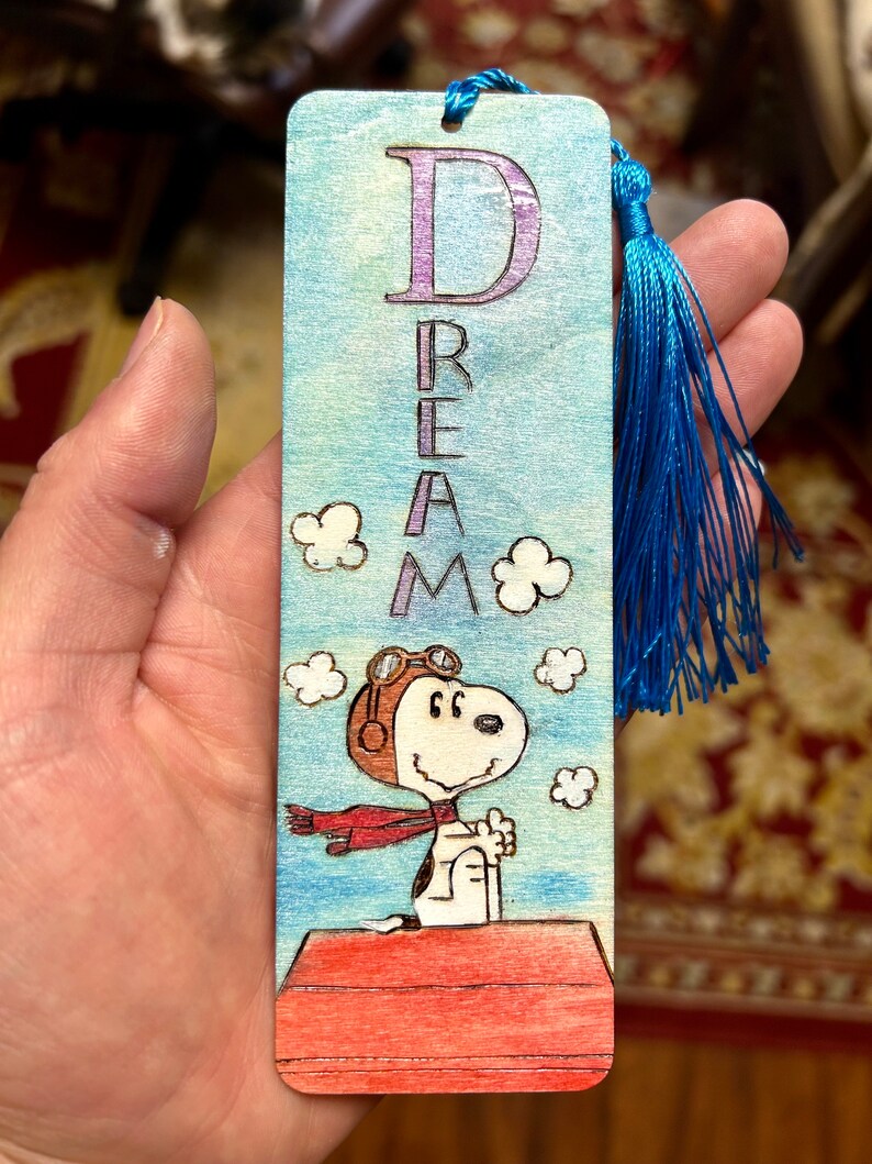 Snoopys Dream Bookmark - Etsy