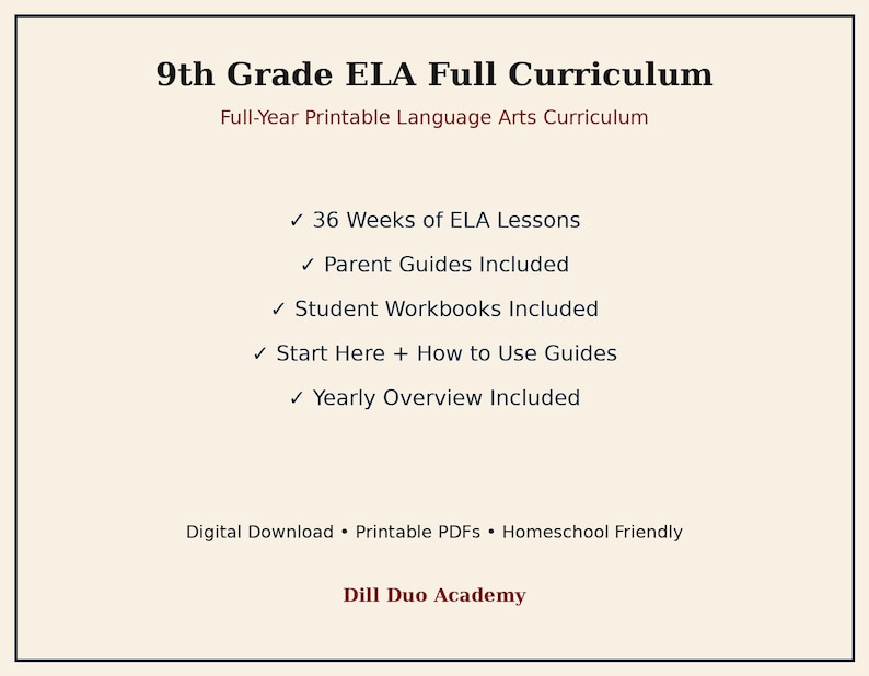 9th Grade ELA Full Curriculum | Full-year Homeschool Language Arts ...